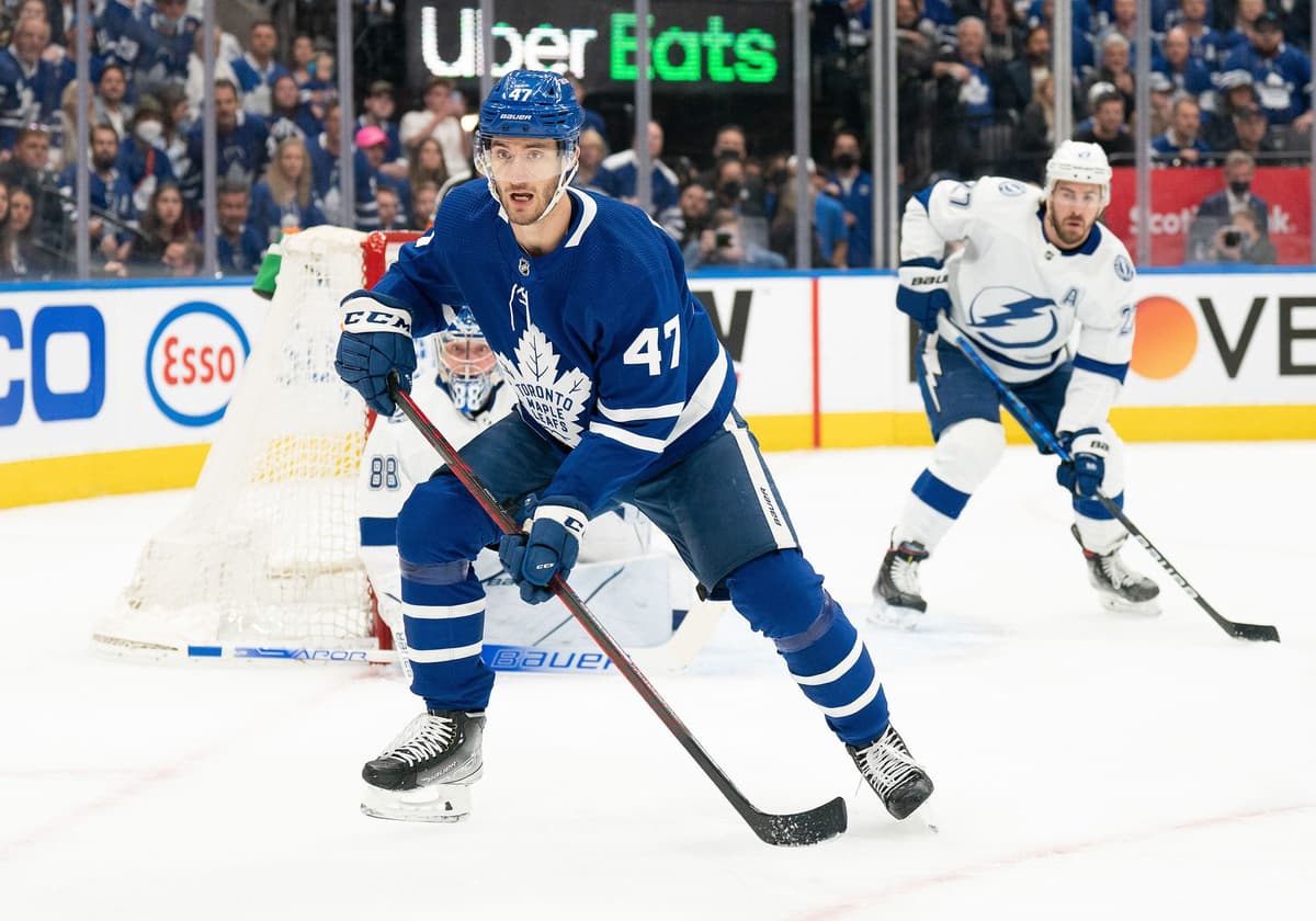 Toronto Maple Leafs’ Pierre Engvall and Timothy Liljegren out for start ...