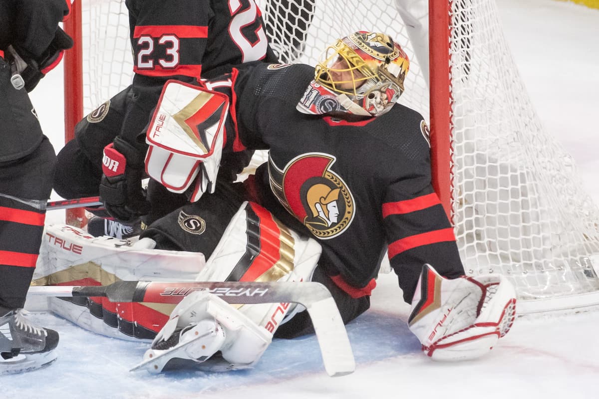 Ottawa Senators’ Anton Forsberg stretchered off after collision with ...