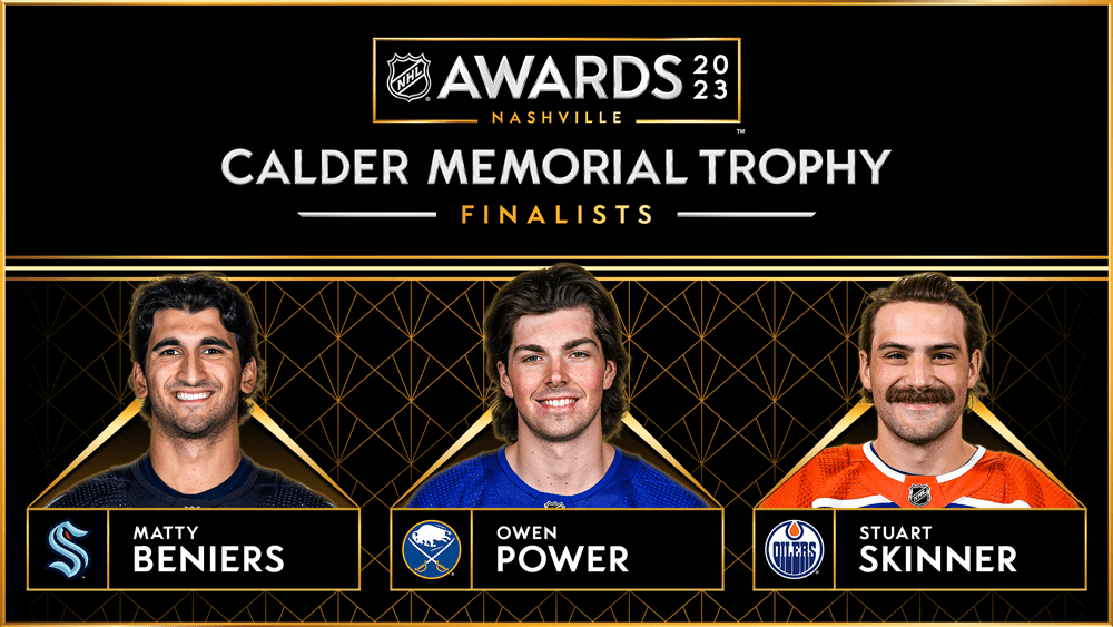 Matty Beniers, Owen Power, and Stuart Skinner named 2023 Calder Trophy ...
