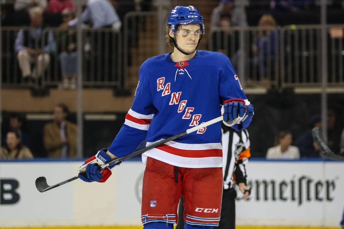 Rangers’ Matt Rempe receives game misconduct in NHL return