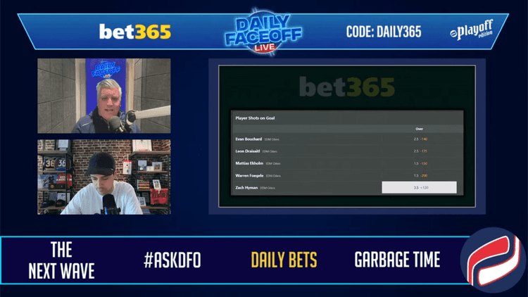 bet365: Panthers Moneyline and Zach Hyman O3.5 shots - Daily Faceoff