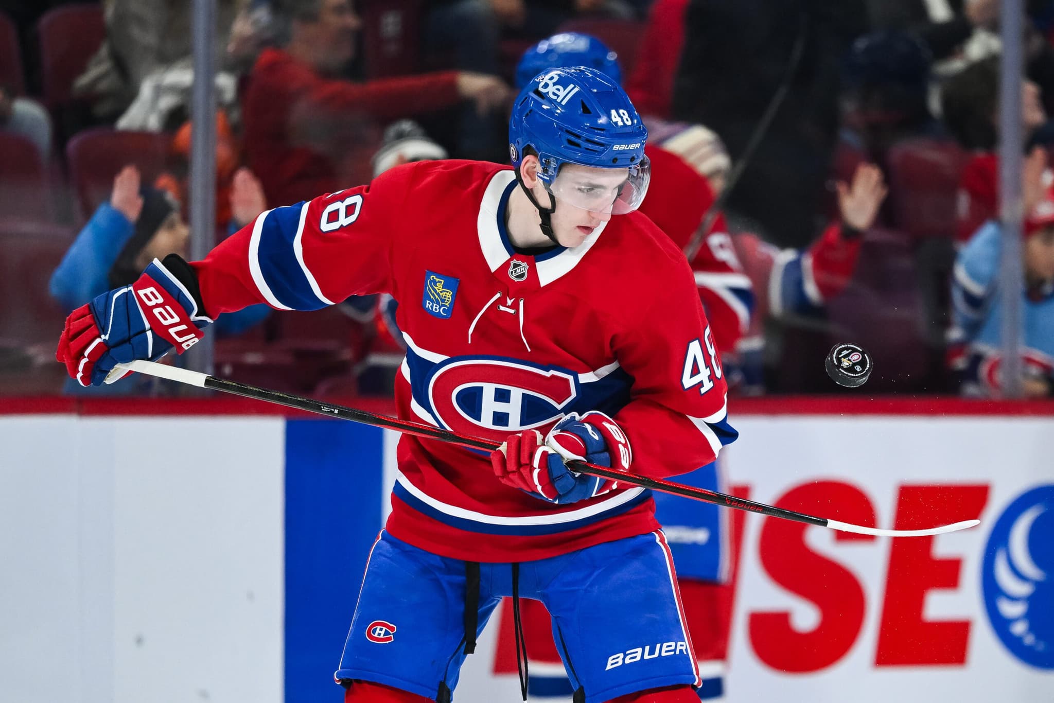 Canadiens’ Lane Hutson becomes 10th rookie NHL defenseman to record 60 ...