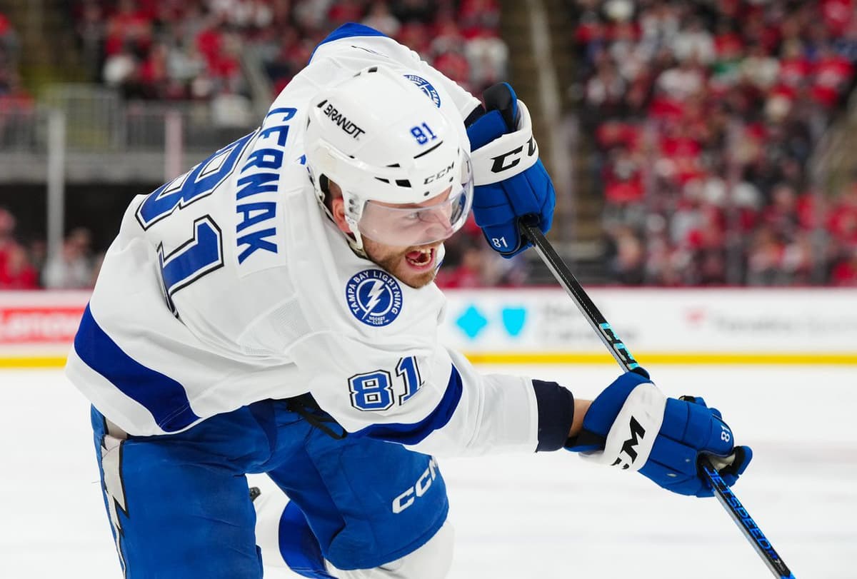 Lightning’s Erik Cernak leaves game with injury