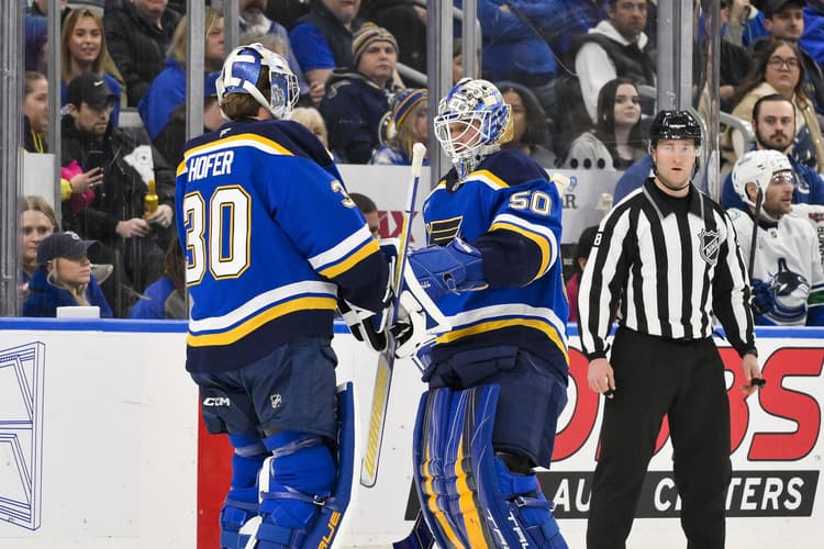 Blues’ Binnington refuses to be pulled during 7-3 loss while Hofer ...