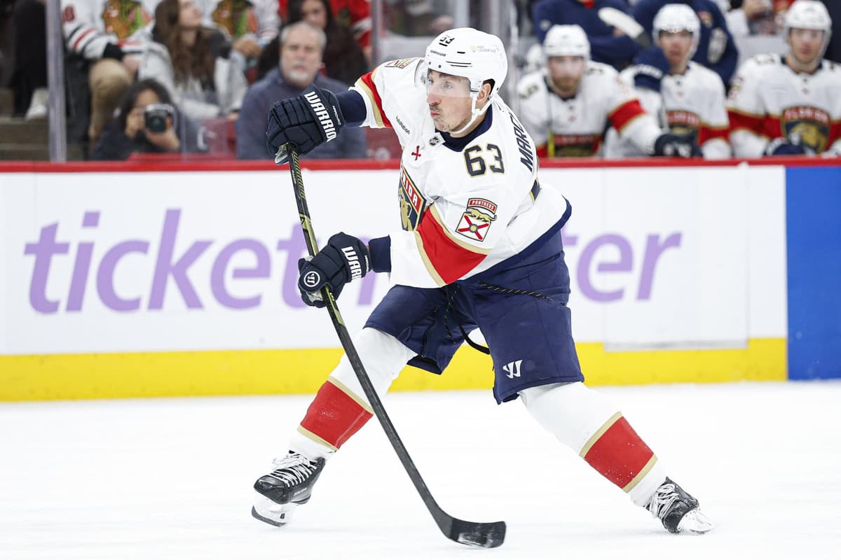 Panthers’ Brad Marchand exits game against Blues